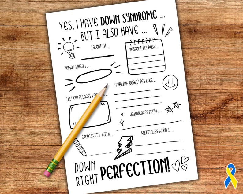 Down Syndrome Activity Page, All About Me, Printable Worksheet ...