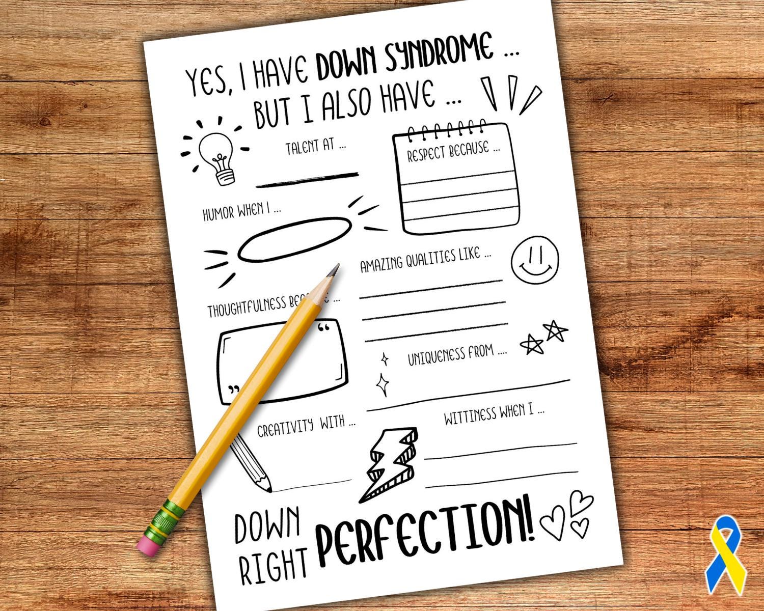 Down Syndrome Activity Page, All About Me, Printable Worksheet ...