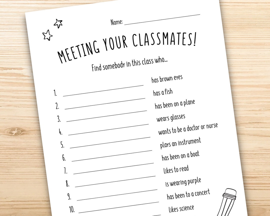 Meet Your Classmates Icebreaker, Back to School Scavenger Hunt (digital ...