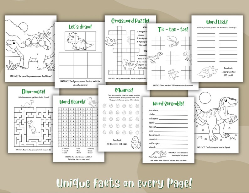 Printable Dinosaur Activity Sheets, Dinosaur Coloring Pages, Kids ...