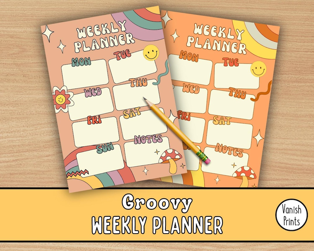 Groovy Weekly Planner: Undated Schedule, ADHD Friendly (PDF/JPG) - Etsy