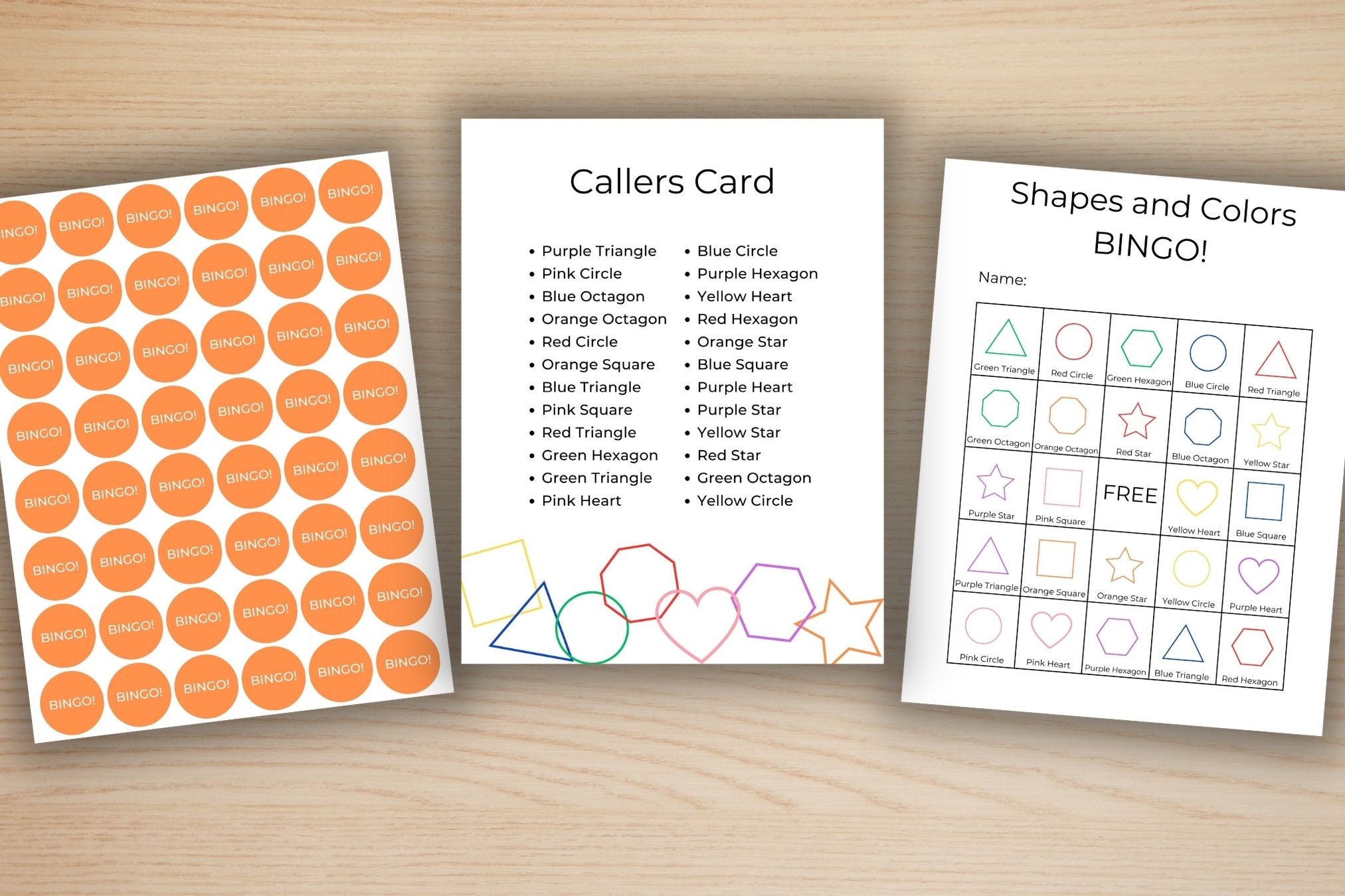 Shapes & Colors Bingo, Bingo for Kids, Bingo for Students, Learning ...