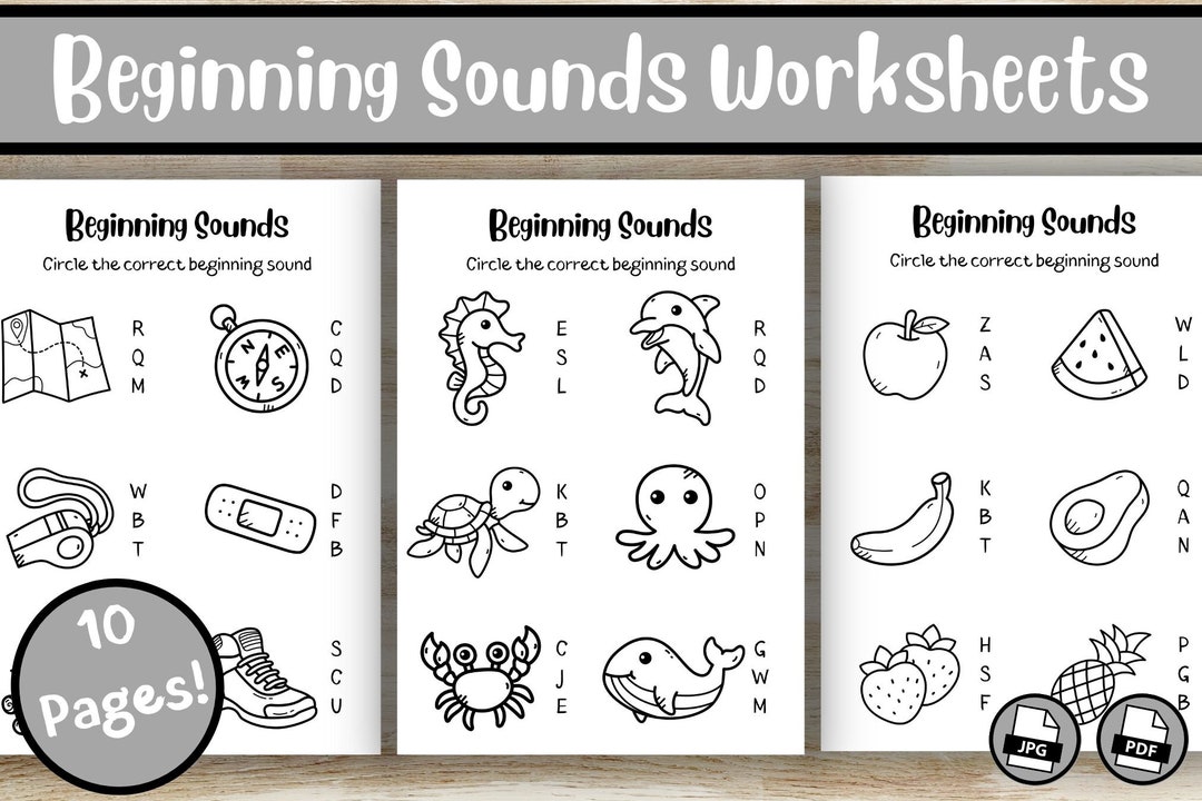 Beginning Sounds, Kids Printable Worksheets, Prek, Kindergarten, First ...
