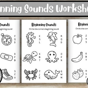 Beginning Sounds, Kids Printable Worksheets, Prek, Kindergarten, First ...