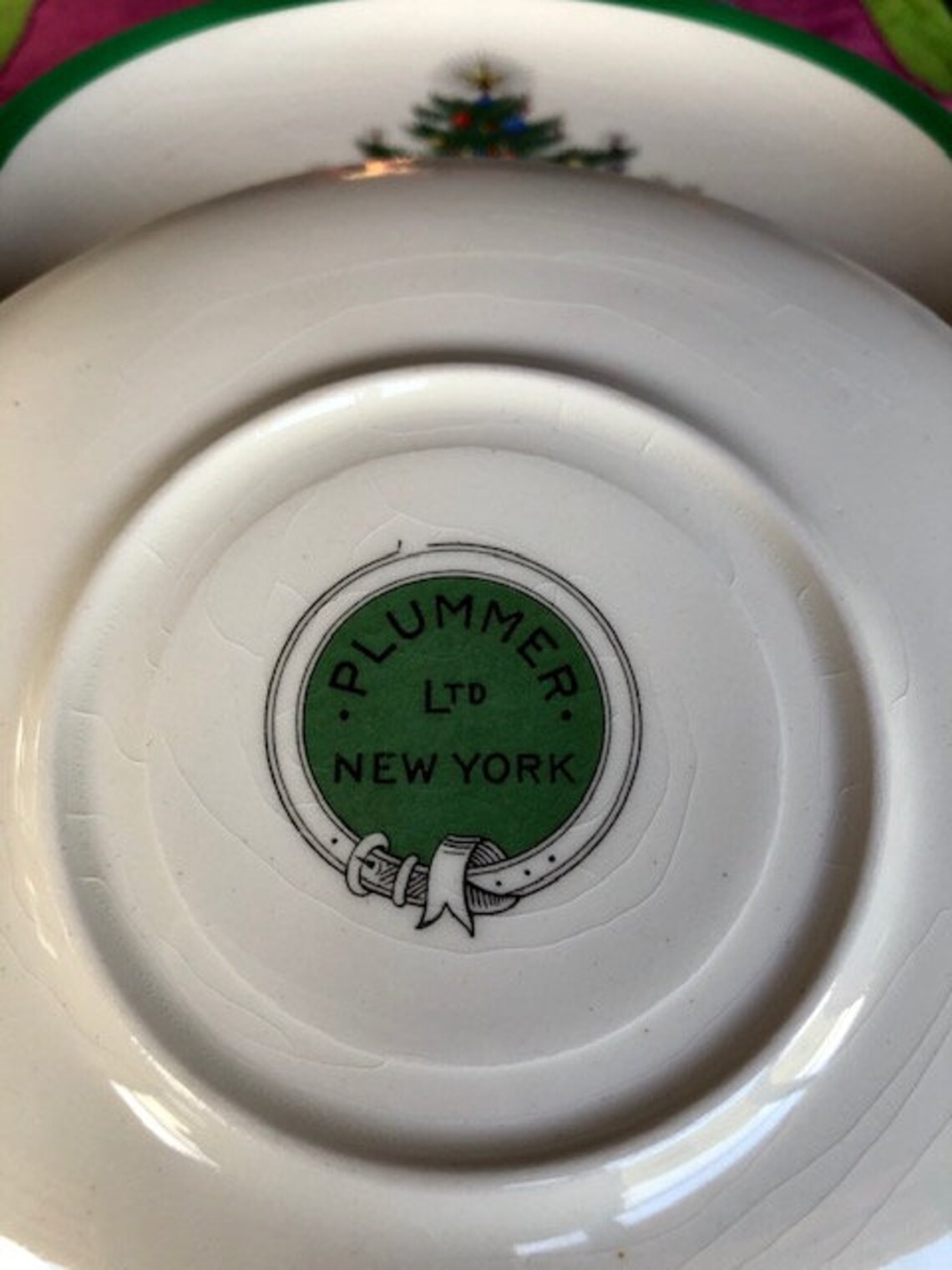 Set of 8 Vintage Plummer Ltd. New York Christmas Tree Saucers | Etsy