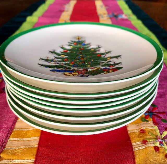 Set of 8 Vintage Plummer Ltd. New York Christmas Tree Saucers - Etsy