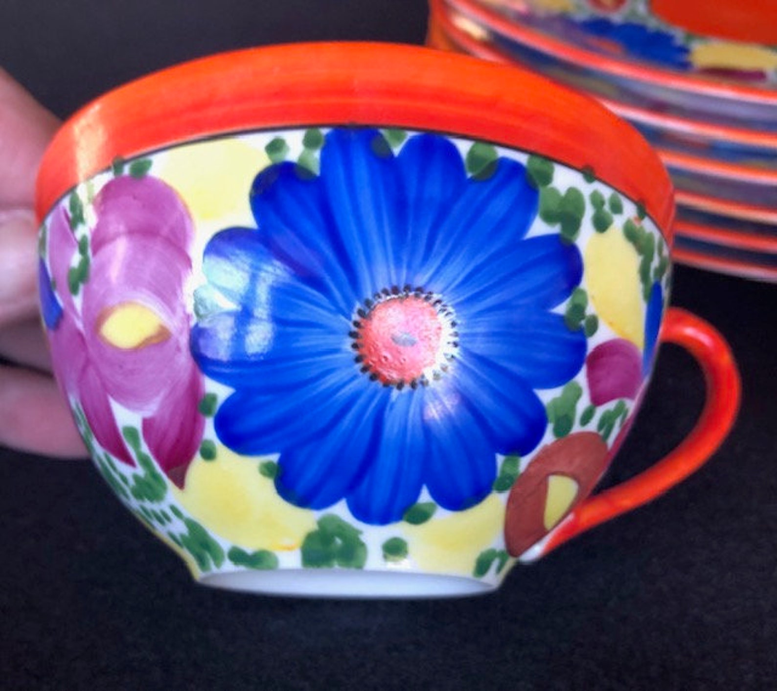 Vintage Hand Painted Meito China Made in Japan 1950s Bright - Etsy