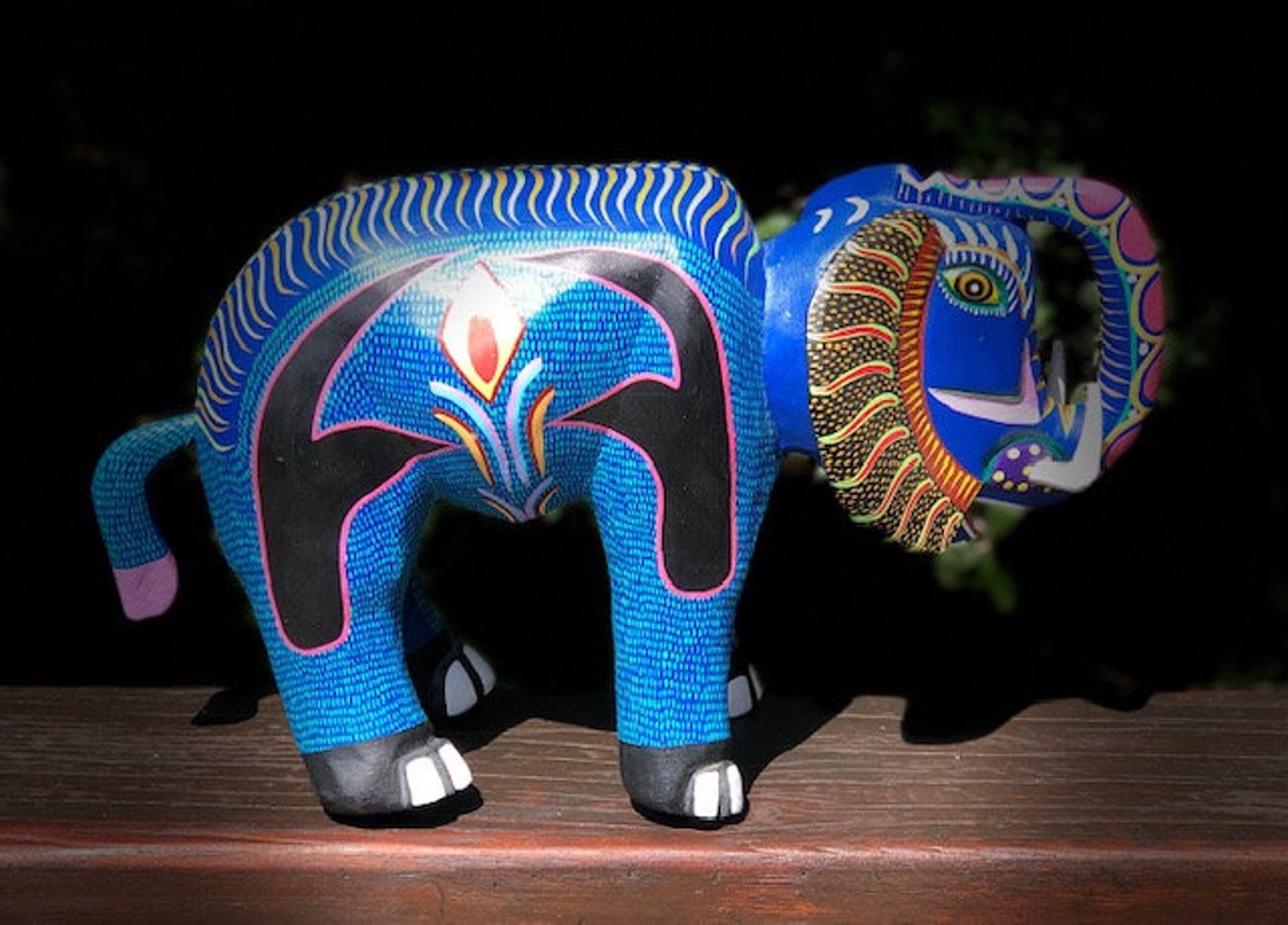 Oaxacan Alebrije Vintage Elephant Wood Carving Fine Mexican Folk Art ...