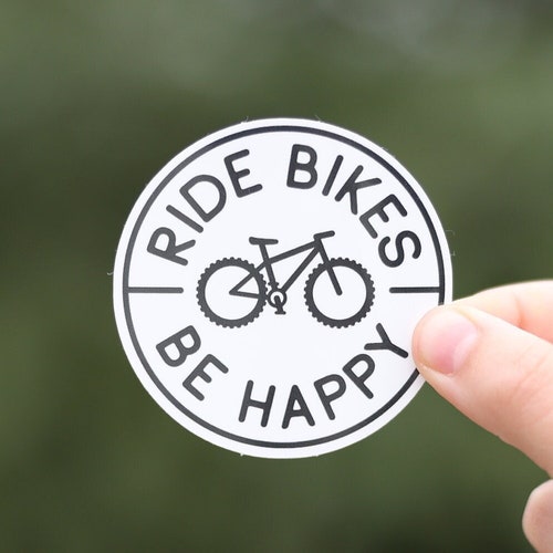 Ride Bikes Be Happy Sticker Cyclist Decal for Bicycle - Etsy