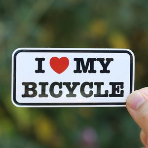 I Heart My Bicycle Sticker | Bike Love Decal | for Bicycles, Water ...