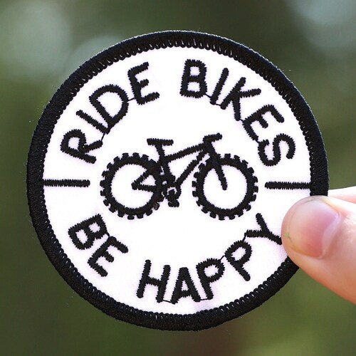 Cyclist Embroidered Patch - Etsy