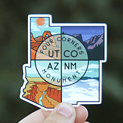 Four Corners Monument Sticker Waterproof Vinyl Decal UV - Etsy
