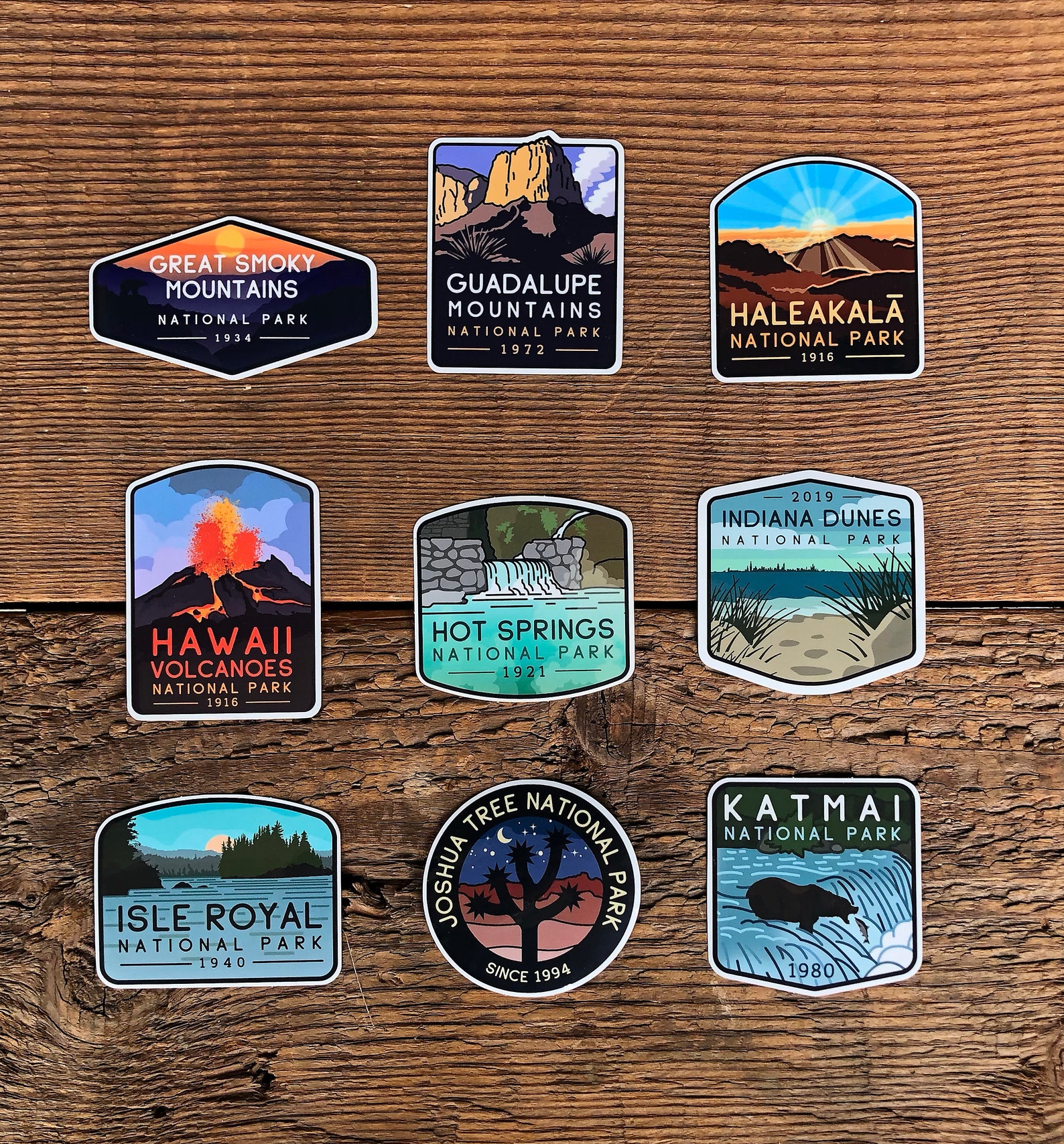 National Park Sticker Set: Waterproof Decals for Laptop, Water Bottle ...