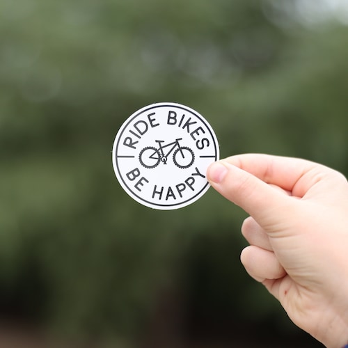 Ride Bikes Be Happy Sticker Cyclist Decal for Bicycle - Etsy