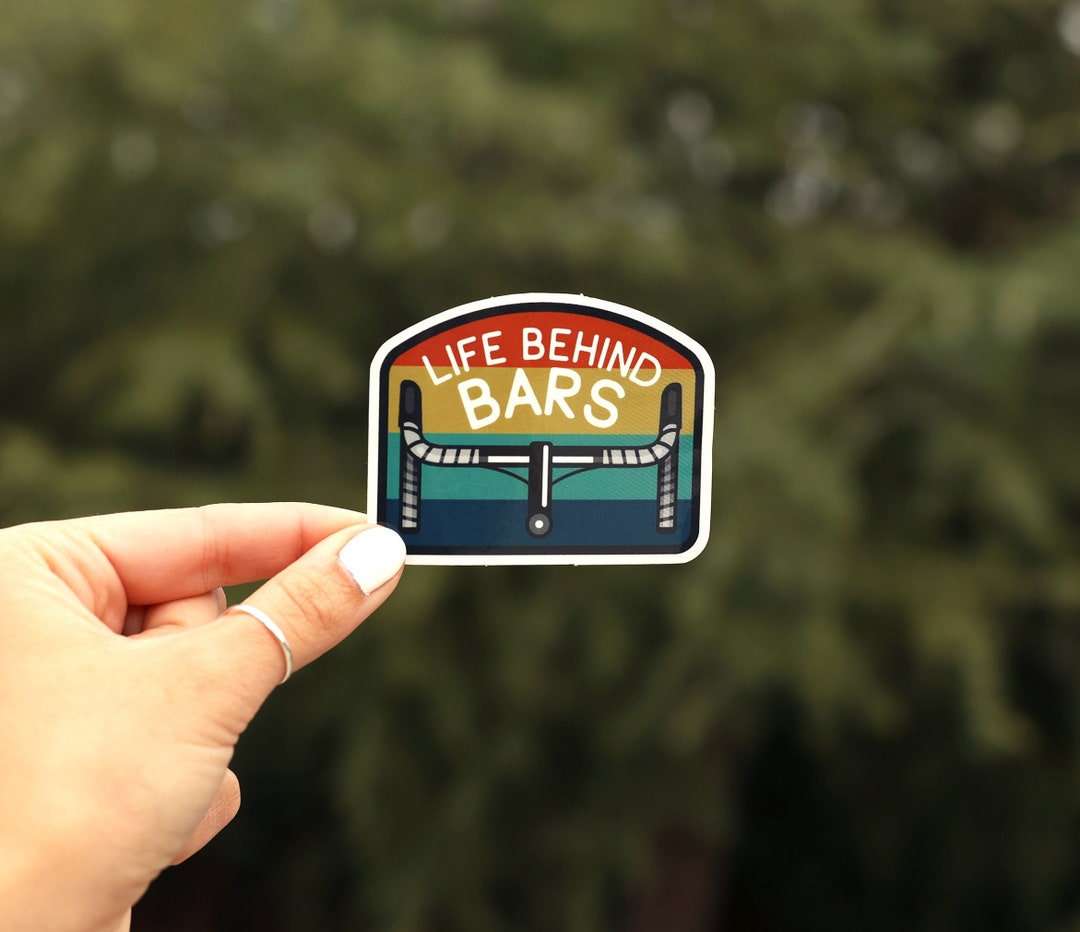 Life Behind Bars Sticker | Cyclist Decal | for Bicycle Water Bottles or ...