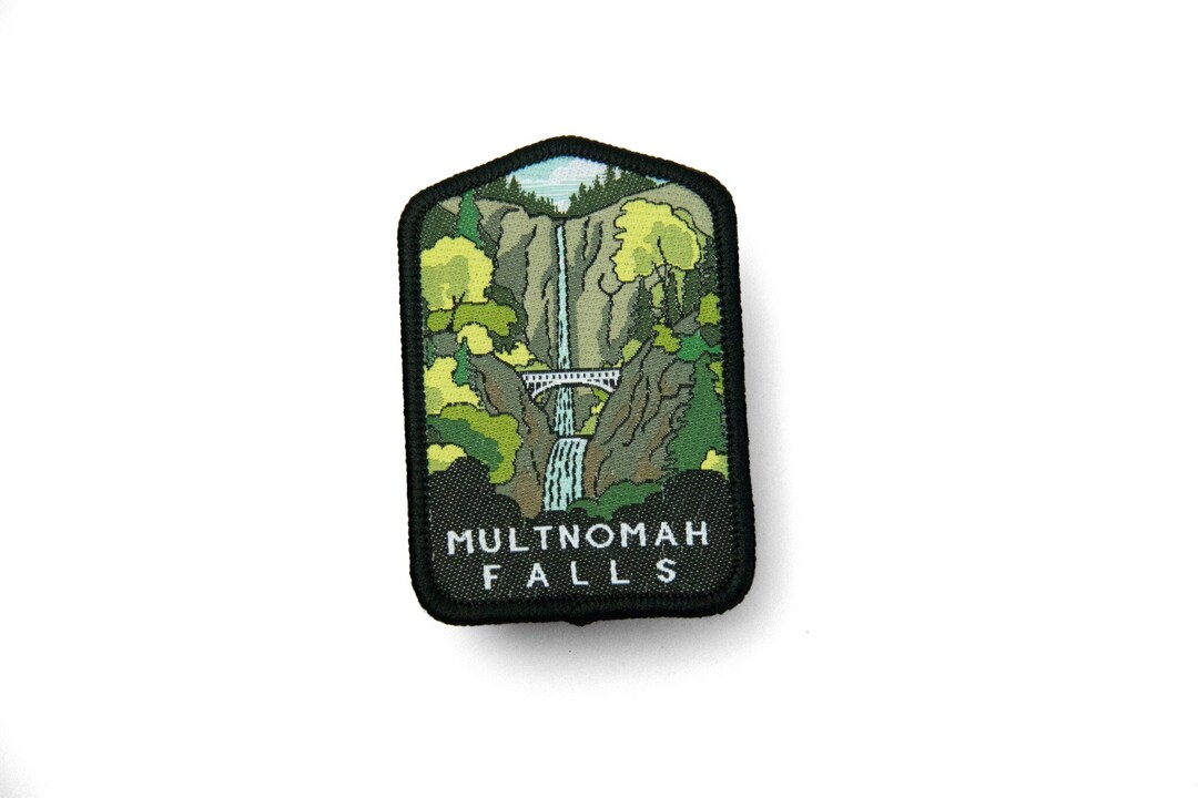 Multnomah Falls Oregon | Sew or Iron on Patch Badge | Enjoy the Columbia River Gorge and the ...