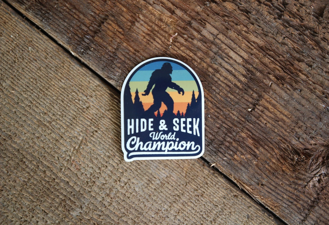 Bigfoot Hide & Seek Champion Waterproof Vinyl Sticker UV | Etsy