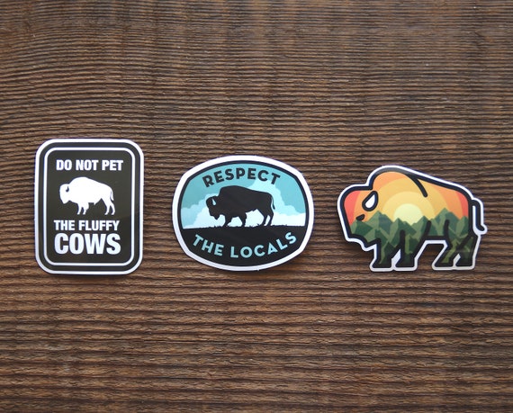Bison Lovers Sticker Pack National Park Buffalo Decal Make - Etsy