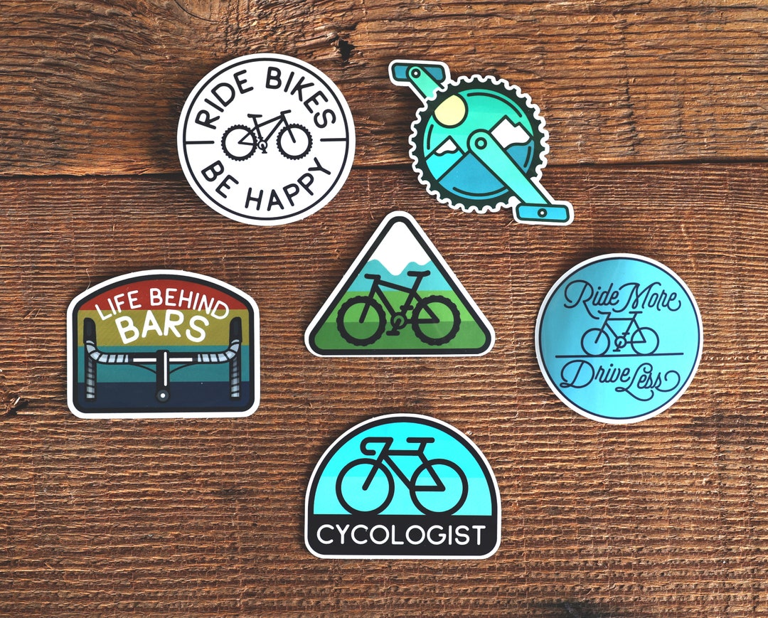 Cycling Sticker Set | Bike Decals for Car Windows or Water Bottles ...