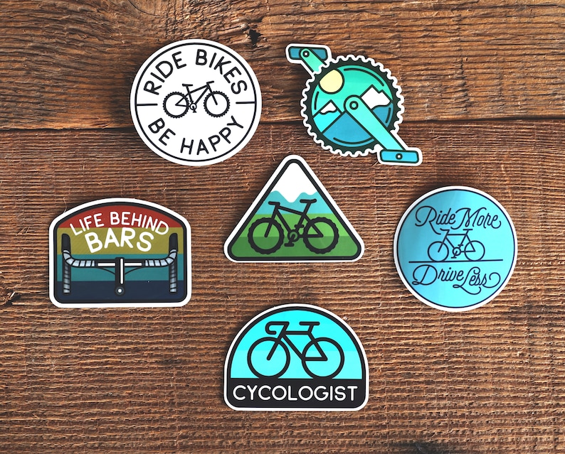 Cycling Sticker Set Bike Decals for Car Windows or Water - Etsy