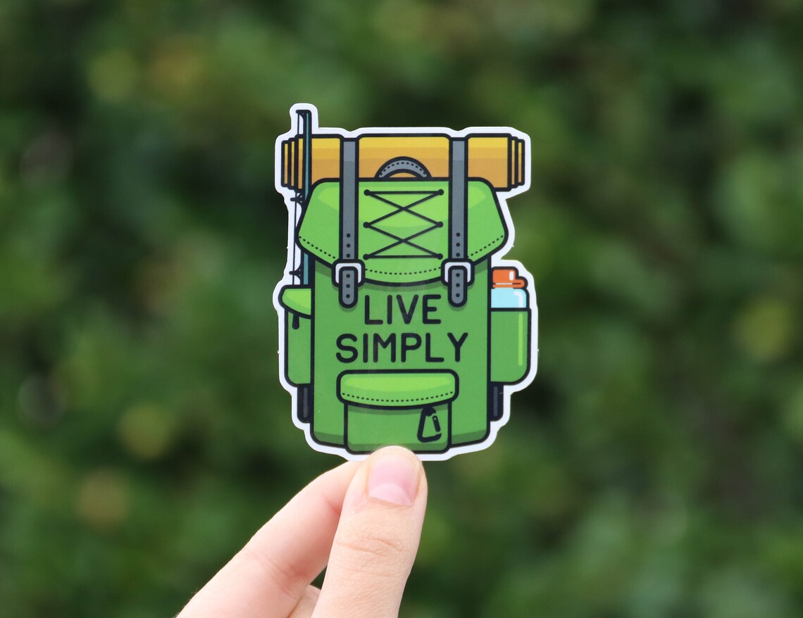 Live Simply Sticker | Waterproof Vinyl UV Resistant Decal | Backpacking ...