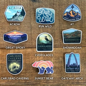 National Park Sticker Set: Waterproof Vinyl Decals - Etsy