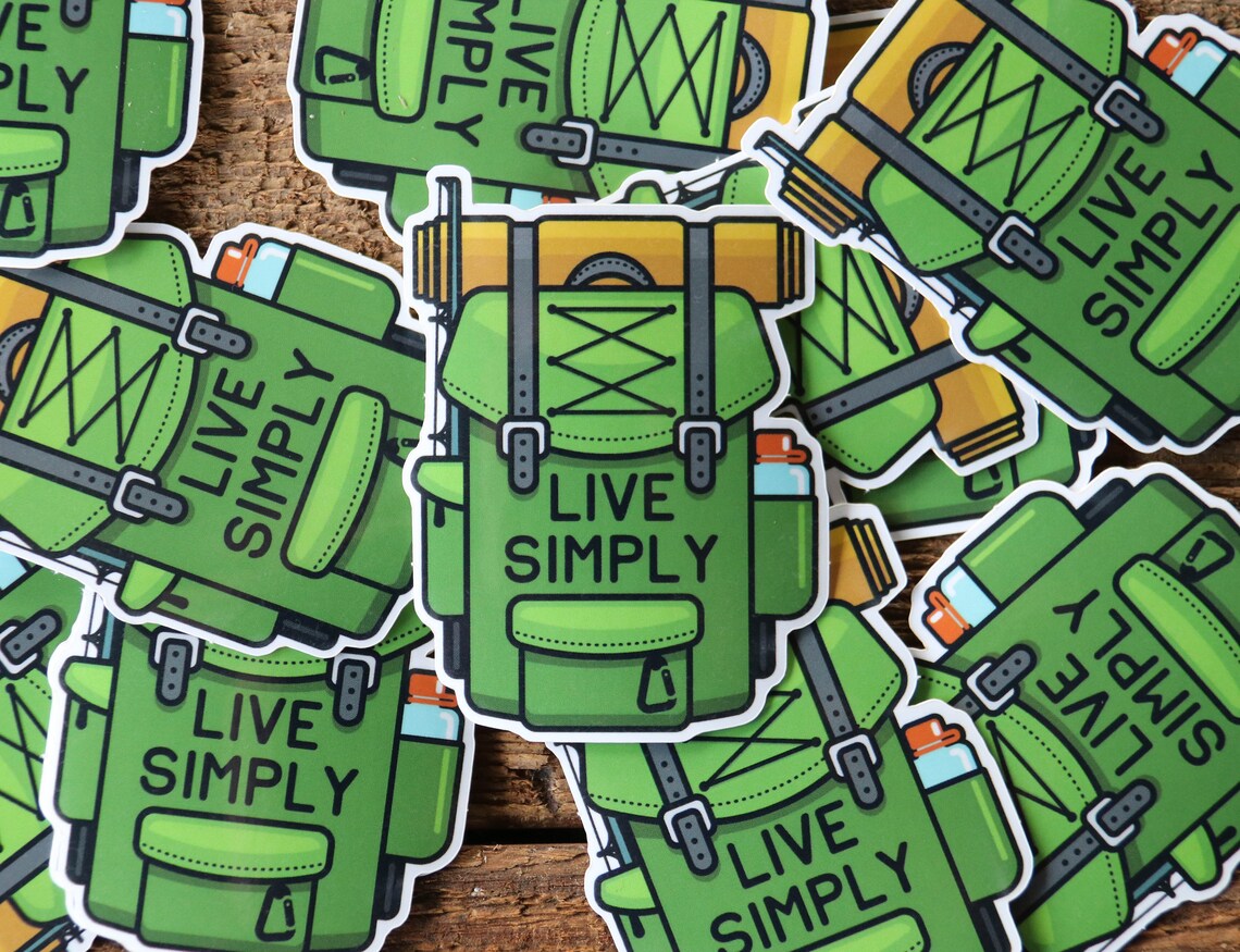 Live Simply Sticker | Waterproof Vinyl UV Resistant Decal | Backpacking ...