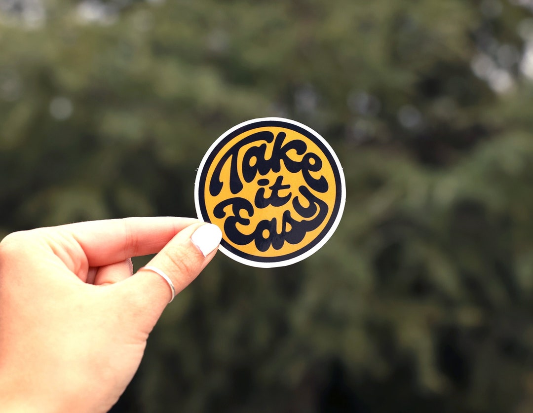 Take It Easy Sticker: Chill Retro Vinyl Decal - Etsy