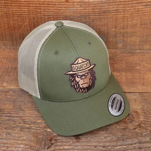 Bigfoot Squatchy Retro Trucker Hat | Snapback Cap | for Sasquatch and ...