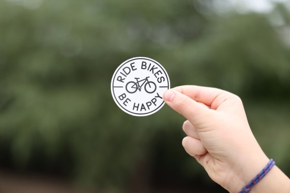 Ride Bikes Be Happy Sticker Cyclist Decal for Bicycle - Etsy
