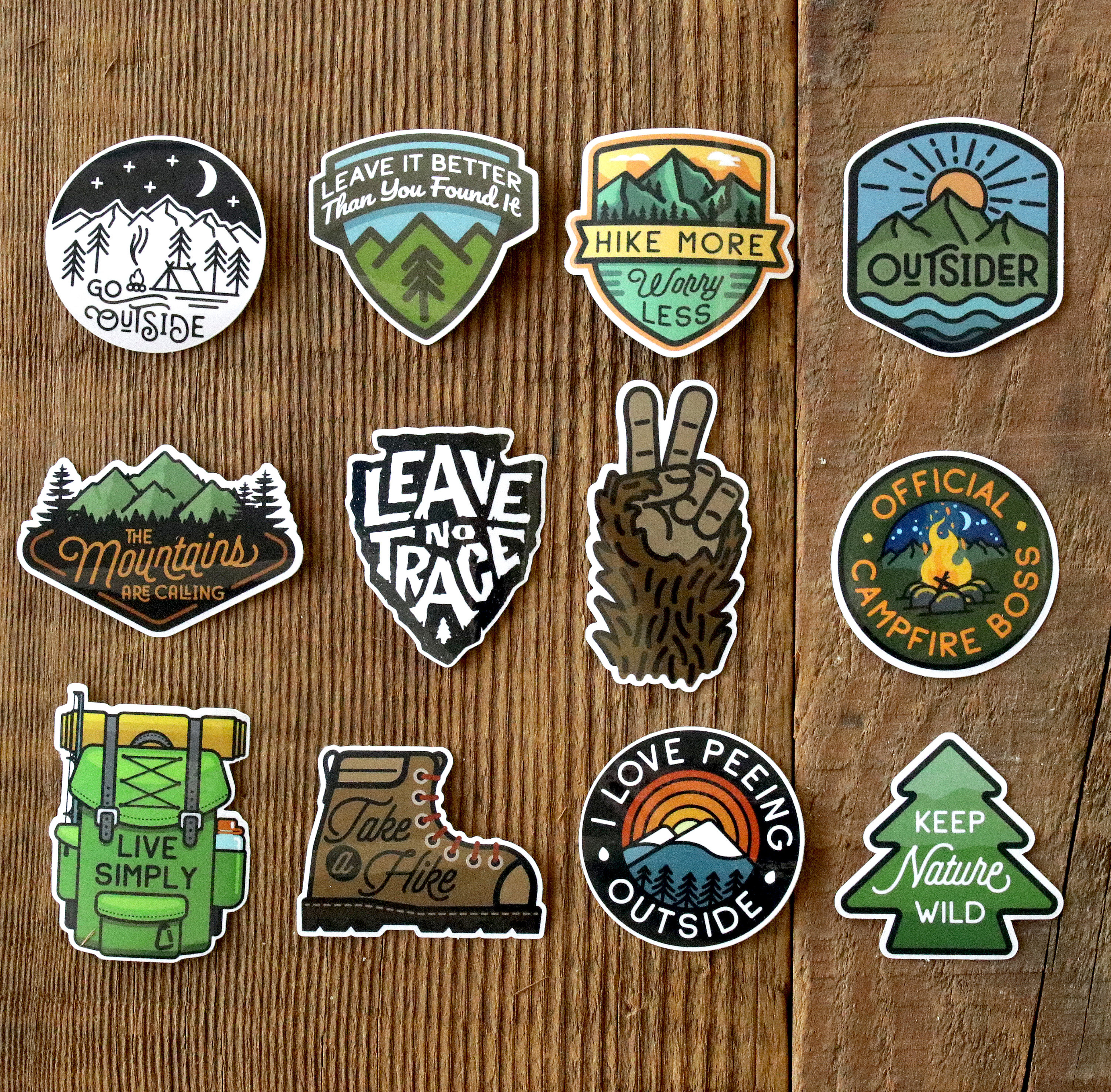 Hike Sticker Set: Waterproof Outdoor Adventure Decals - Etsy