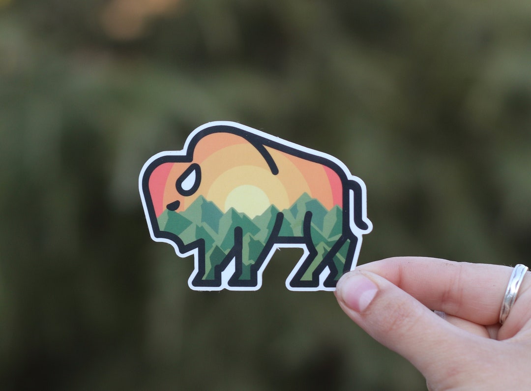 Wild Bison - Waterproof Vinyl Sticker, UV Resistant Decal - Etsy