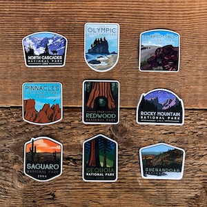 National Park Sticker Set: Waterproof Decals for Laptop, Water Bottle ...