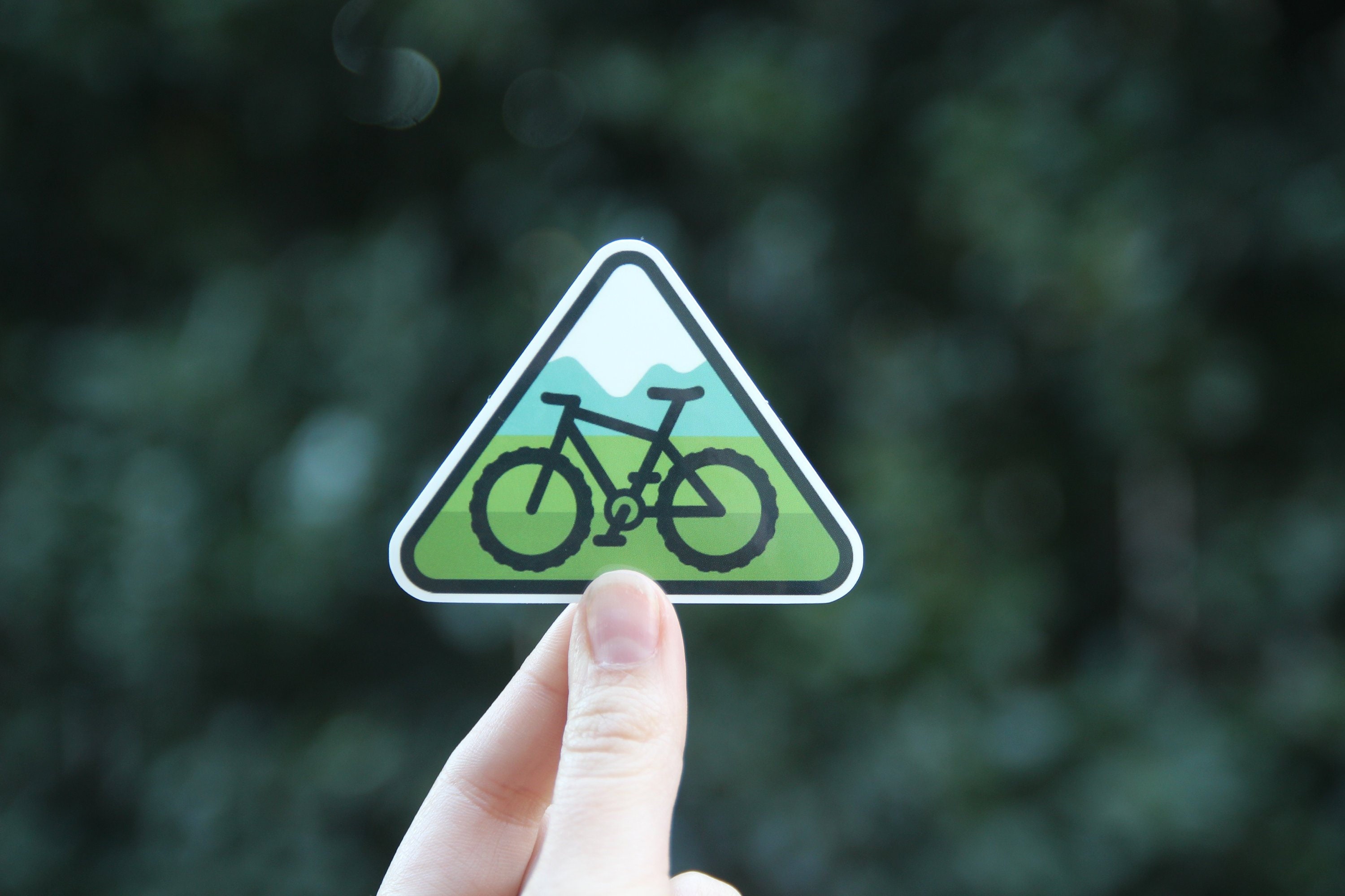 Mountain Bike Sticker | Cyclist Decal | for Bicycle Water Bottles or ...