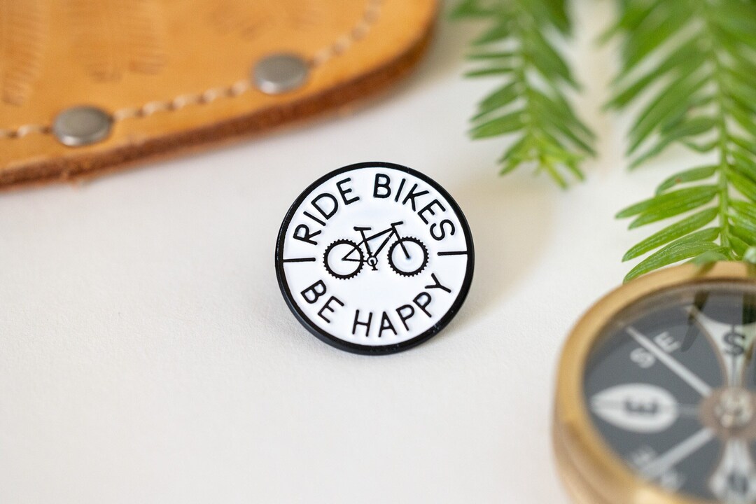 Ride Bikes Be Happy Enamel Pin - Gift for Cyclist - Etsy