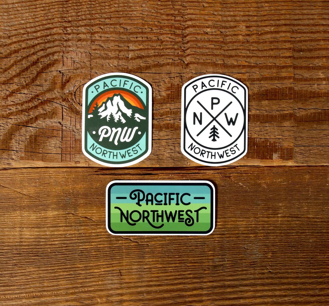 PNW Sticker Set: Waterproof Vinyl Decals for Laptop, Car, Water Bottle ...