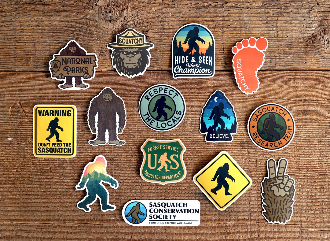 Bigfoot Sticker Set, Choose Your Quantity and Designs - Etsy