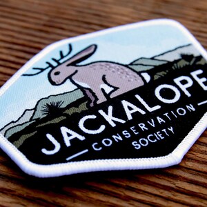 Jackalope Conservation Society Iron on Embroidered Patch Cryptozoology Woven Emblem to Be Put on ...