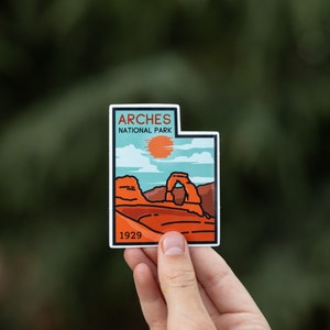 Utah State Arches National Park - Waterproof Vinyl Sticker, UV ...