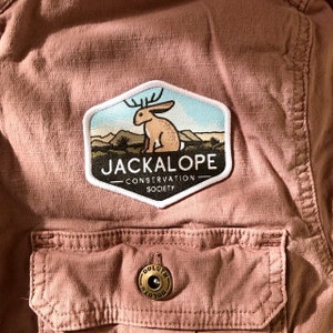 Jackalope Conservation Society - Iron on Embroidered Patch - Cryptozoology Woven Emblem to Be ...