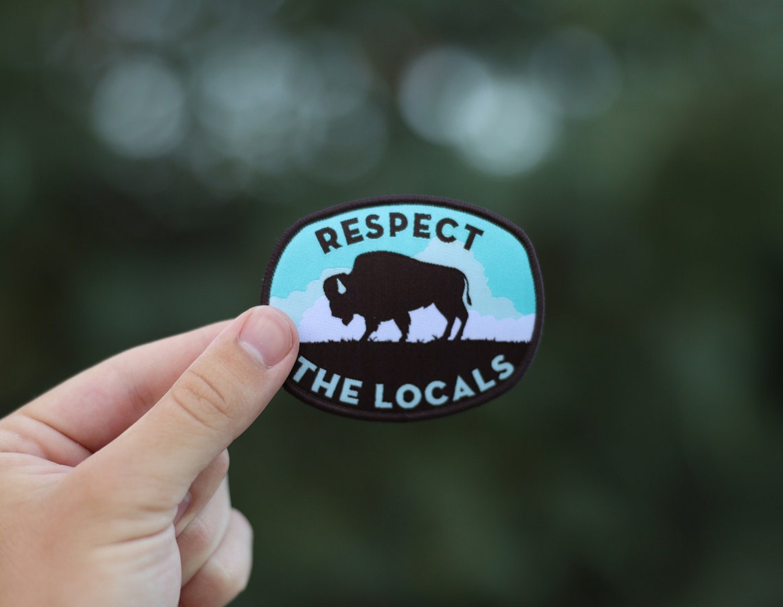 Respect the Locals Bison Woven Patch Woven Emblem Be Safe - Etsy