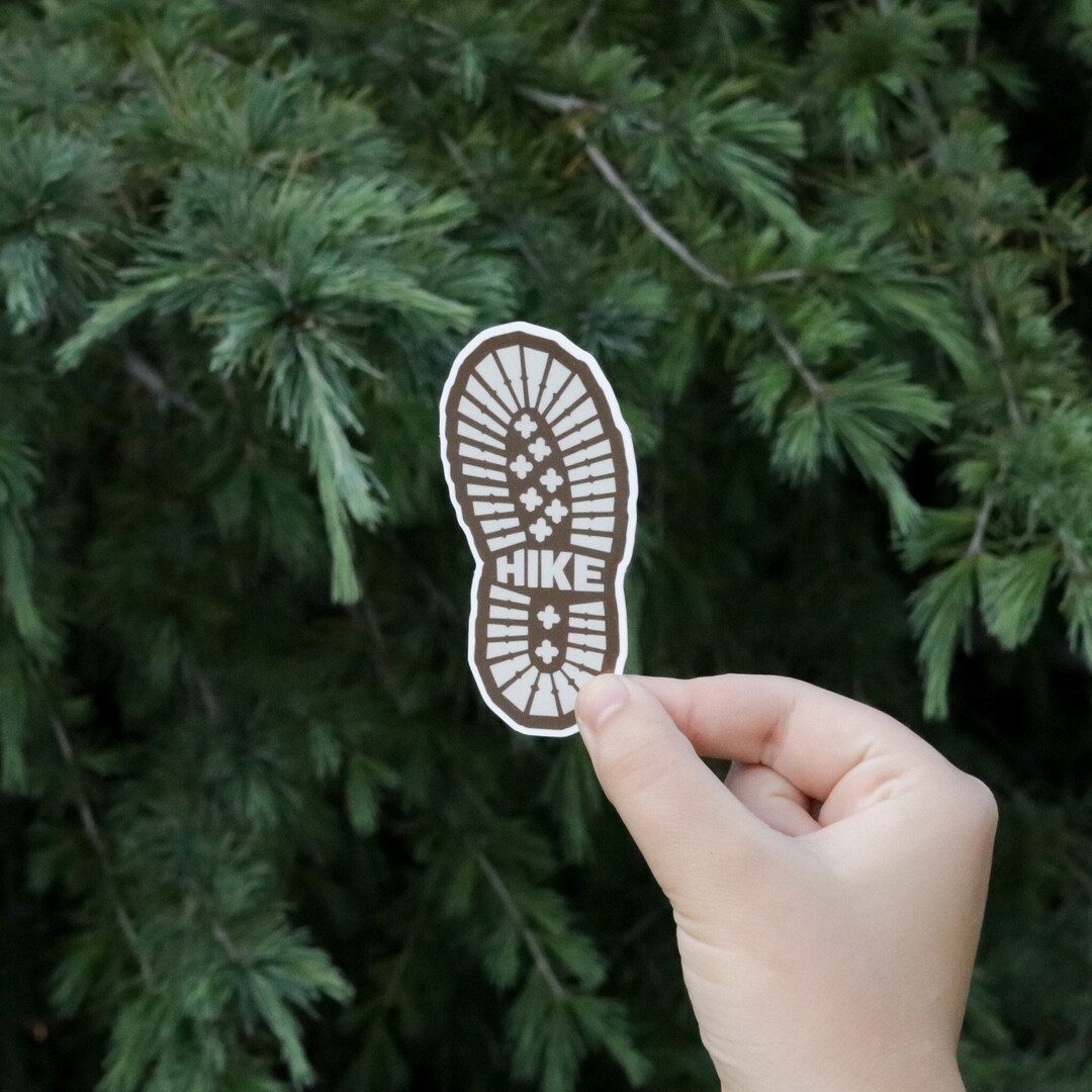 Hike Boot Footprint Sticker - Waterproof Vinyl Sticker, UV Resistant ...