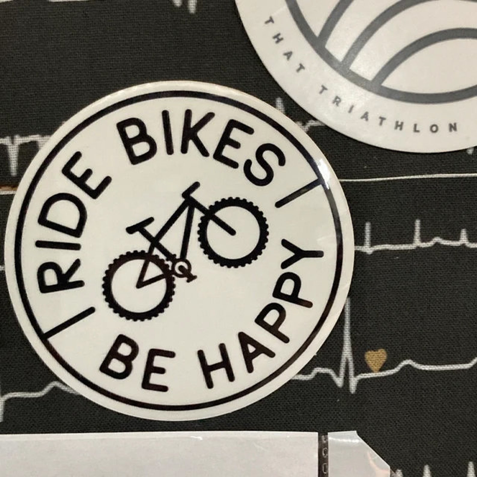 Ride Bikes Be Happy Sticker | Cyclist Decal | for Bicycle Water Bottles ...