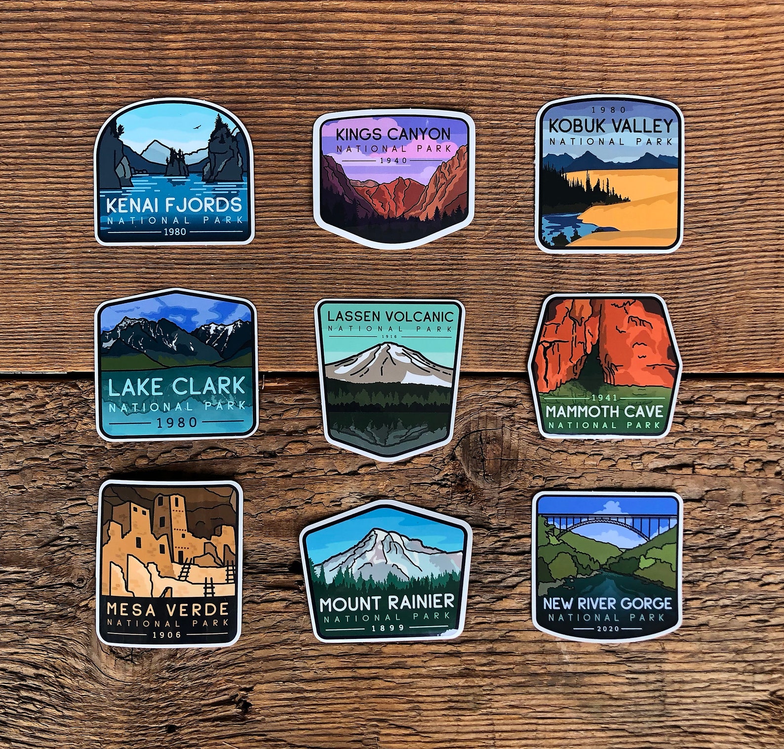 National Park Sticker Set: Waterproof Decals for Laptop, Water Bottle ...