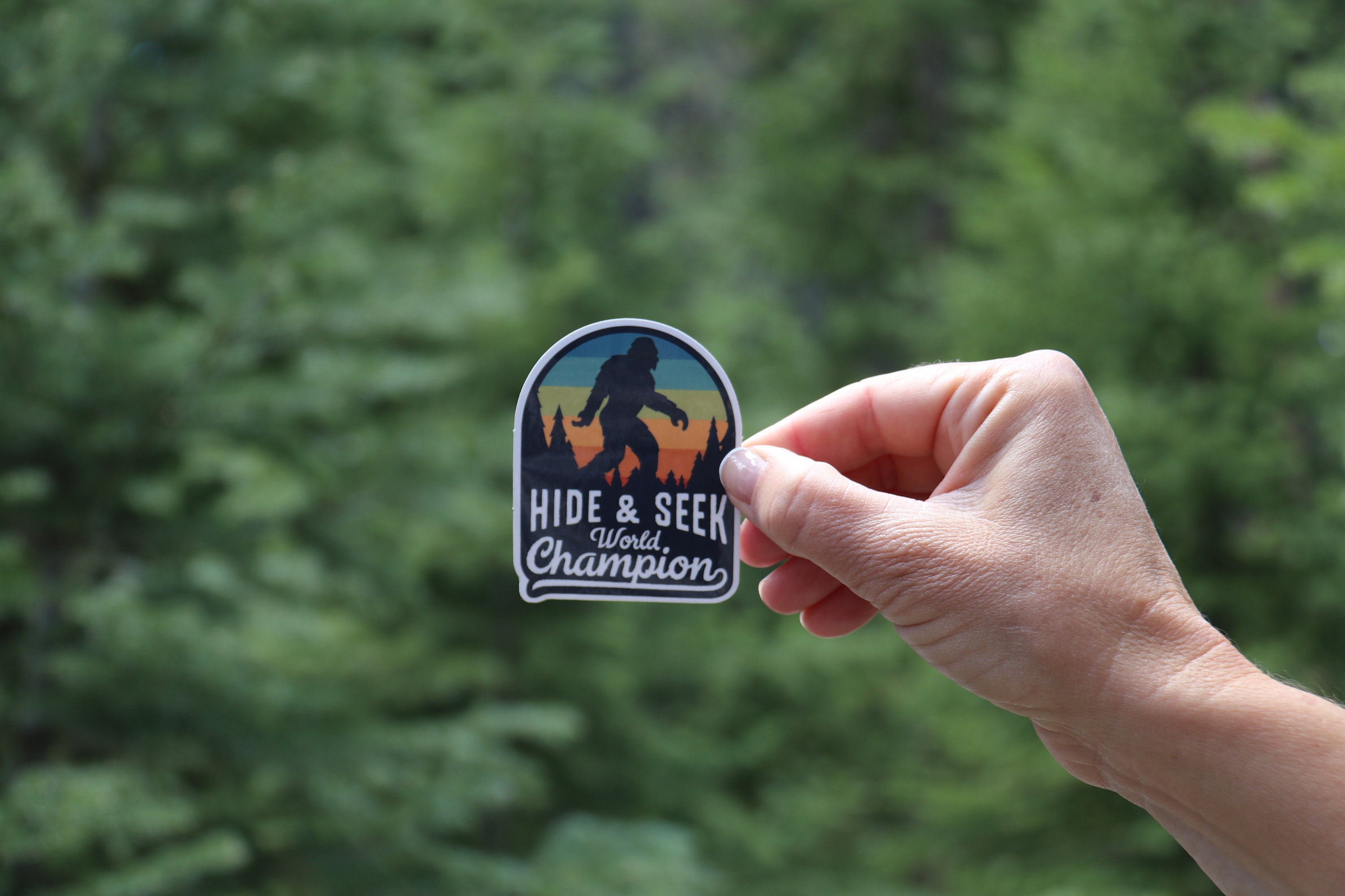Bigfoot Hide & Seek Champion Waterproof Vinyl Sticker UV - Etsy