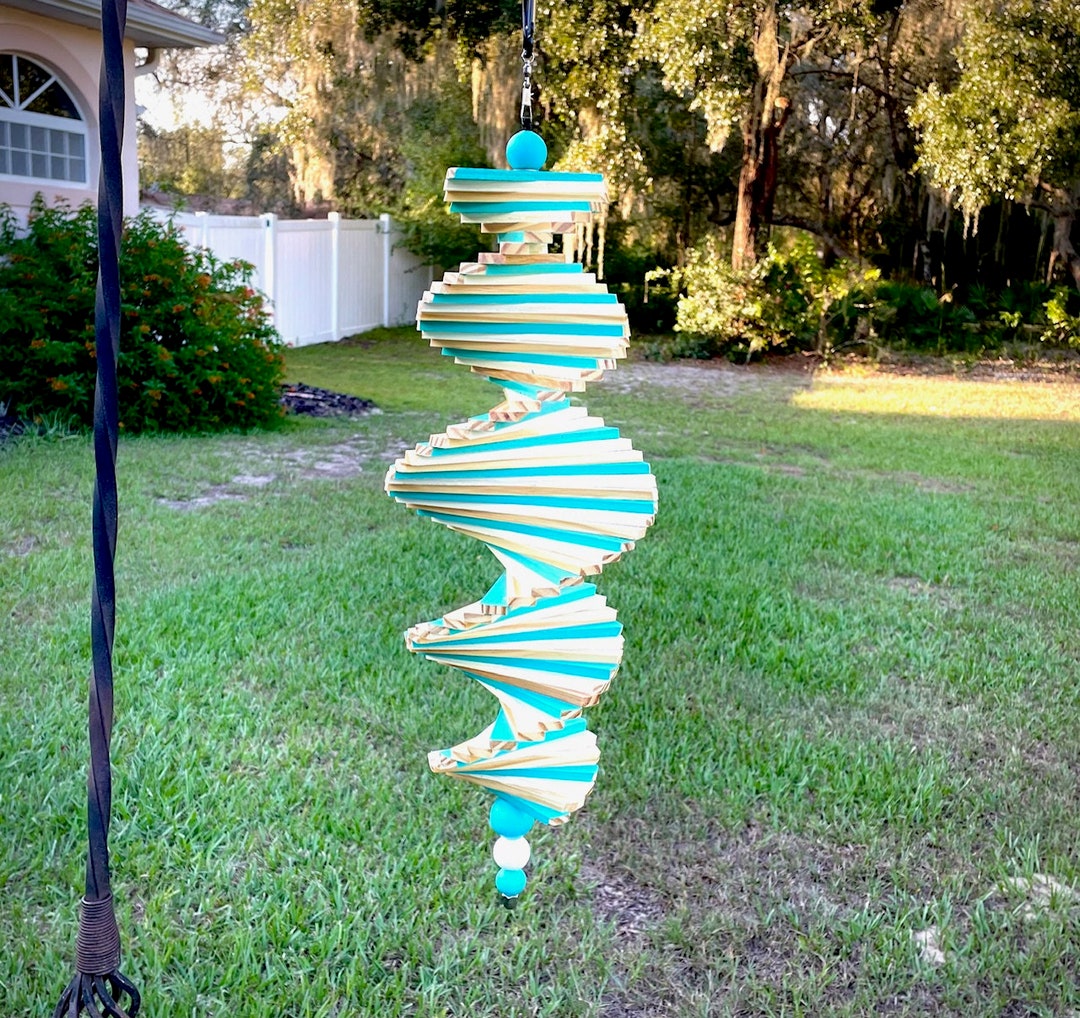 Wooden Spiral Wind Spinner BEACHCOMBER - Etsy