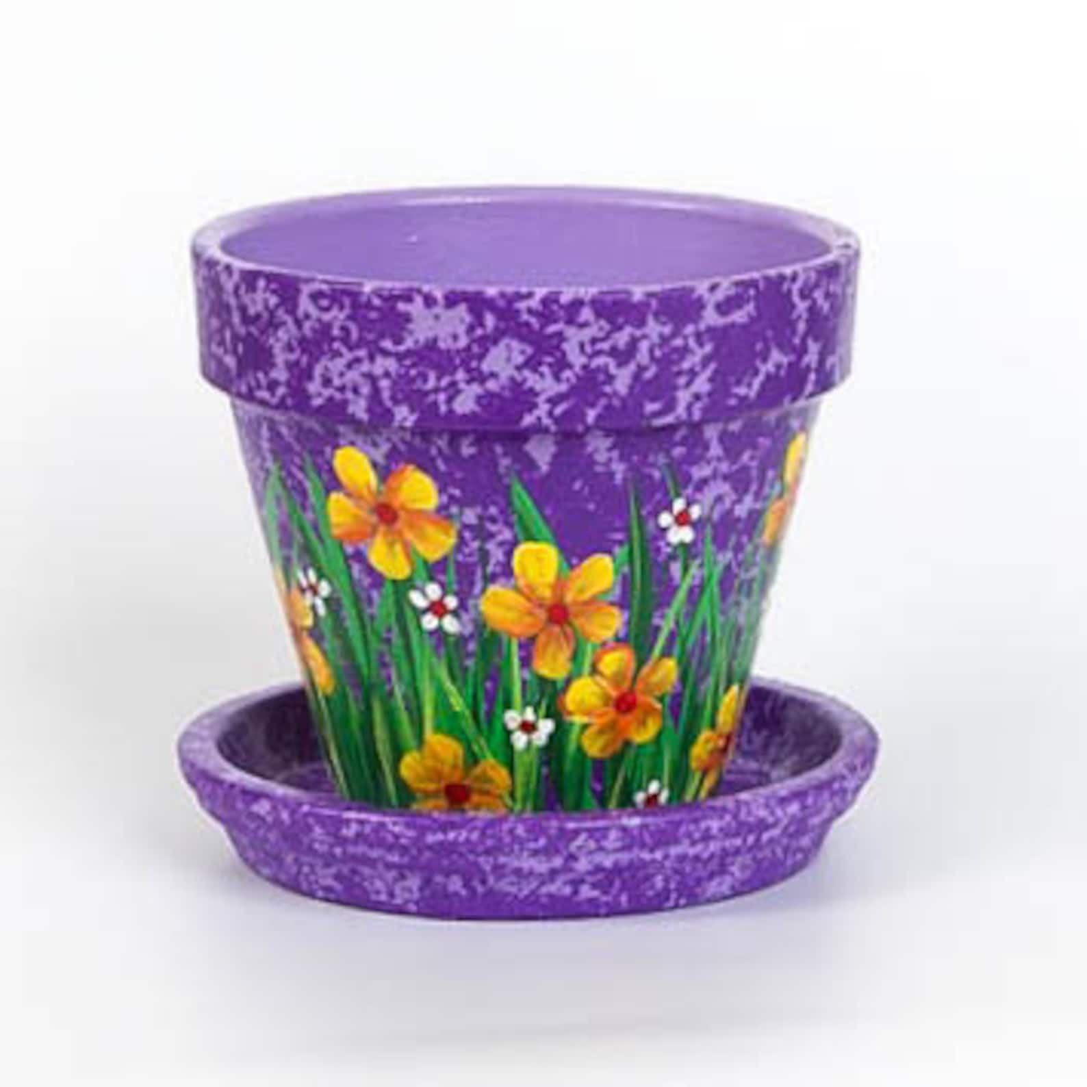 Flower Pot 6 Inch Terra-cotta Clay Pot Hand Painted Mom - Etsy