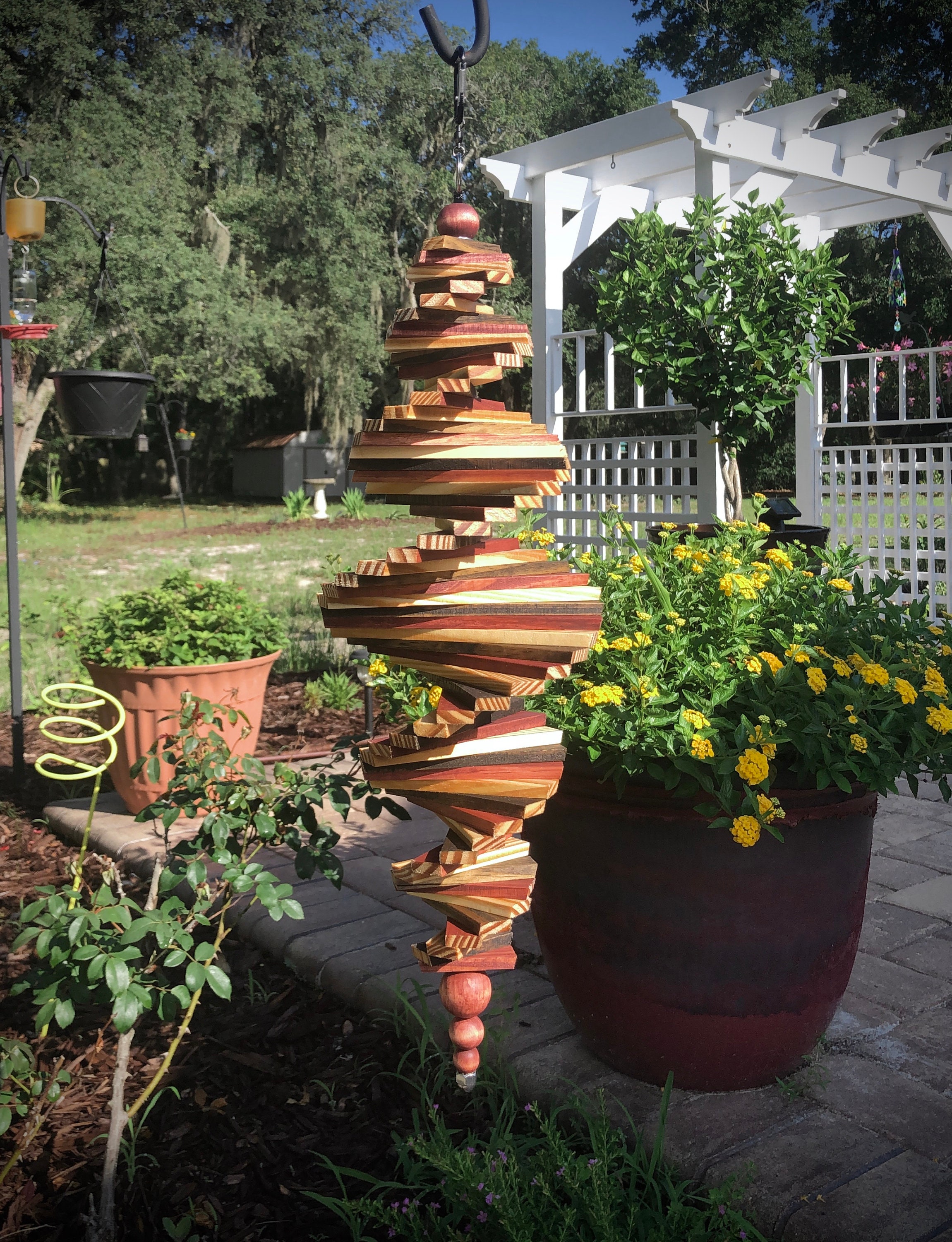 Wooden Spiral Wind Spinner - Etsy