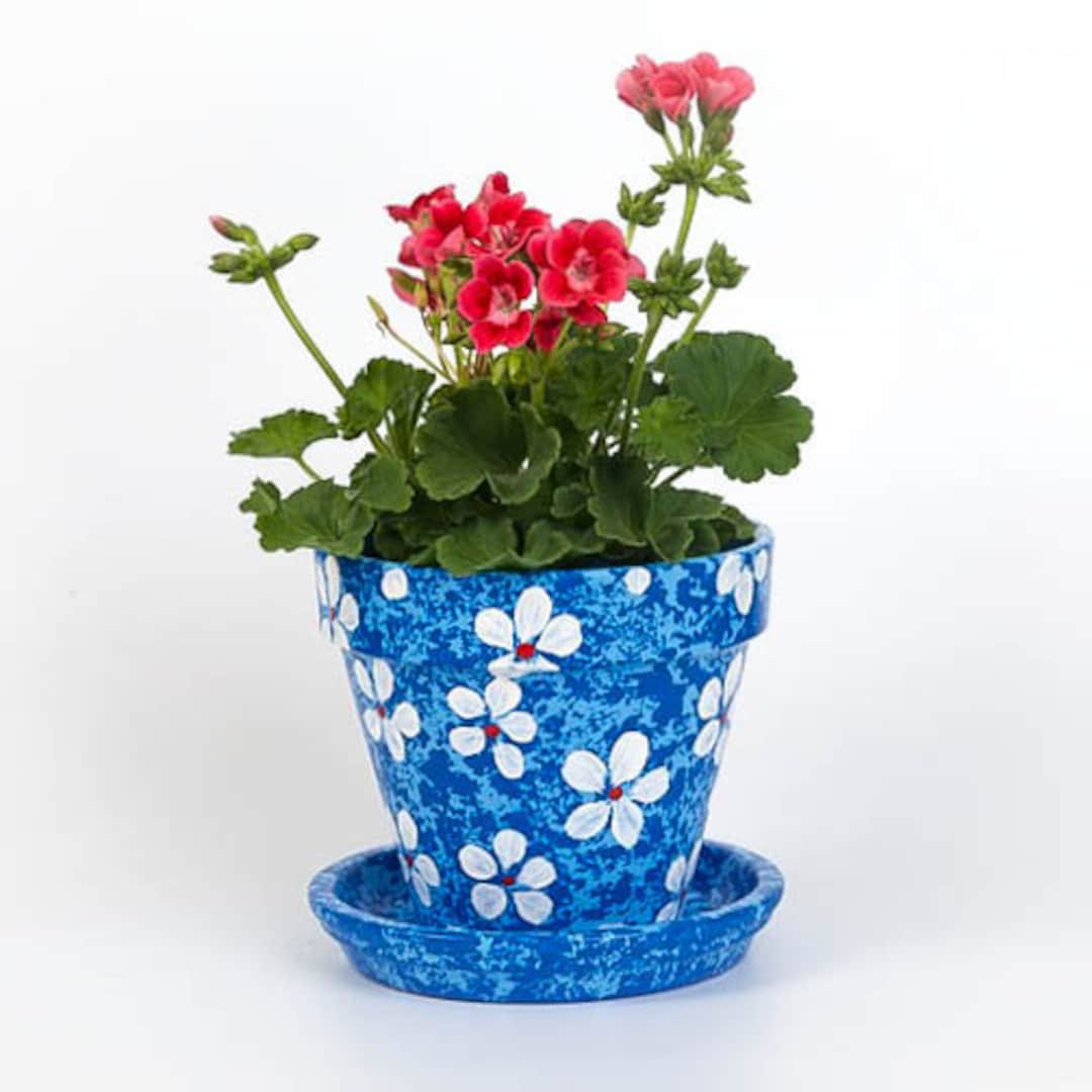 Flower Pot, 6 Inch Terra-cotta Clay Pot, Hand Painted - Etsy