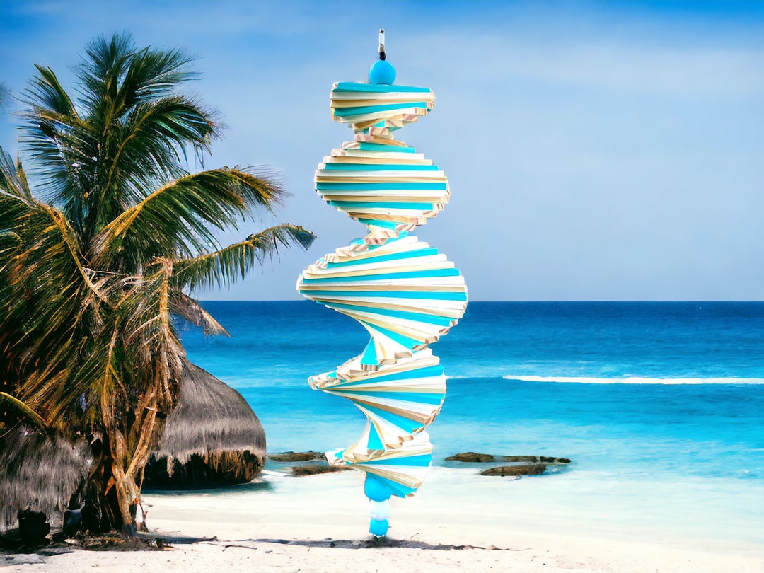 Wooden Spiral Wind Spinner BEACHCOMBER - Etsy